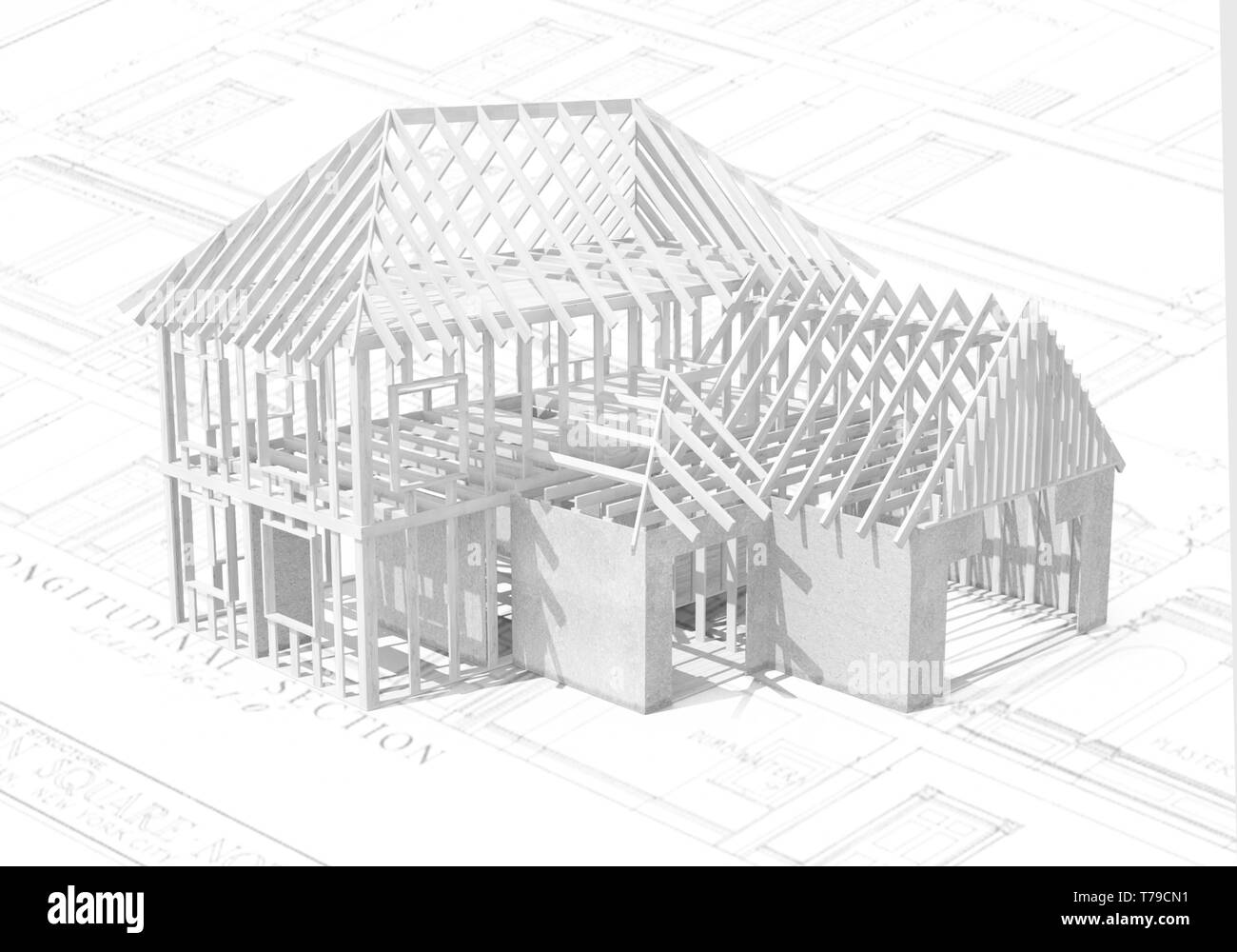 Architects drawings house Black and White Stock Photos & Images - Alamy