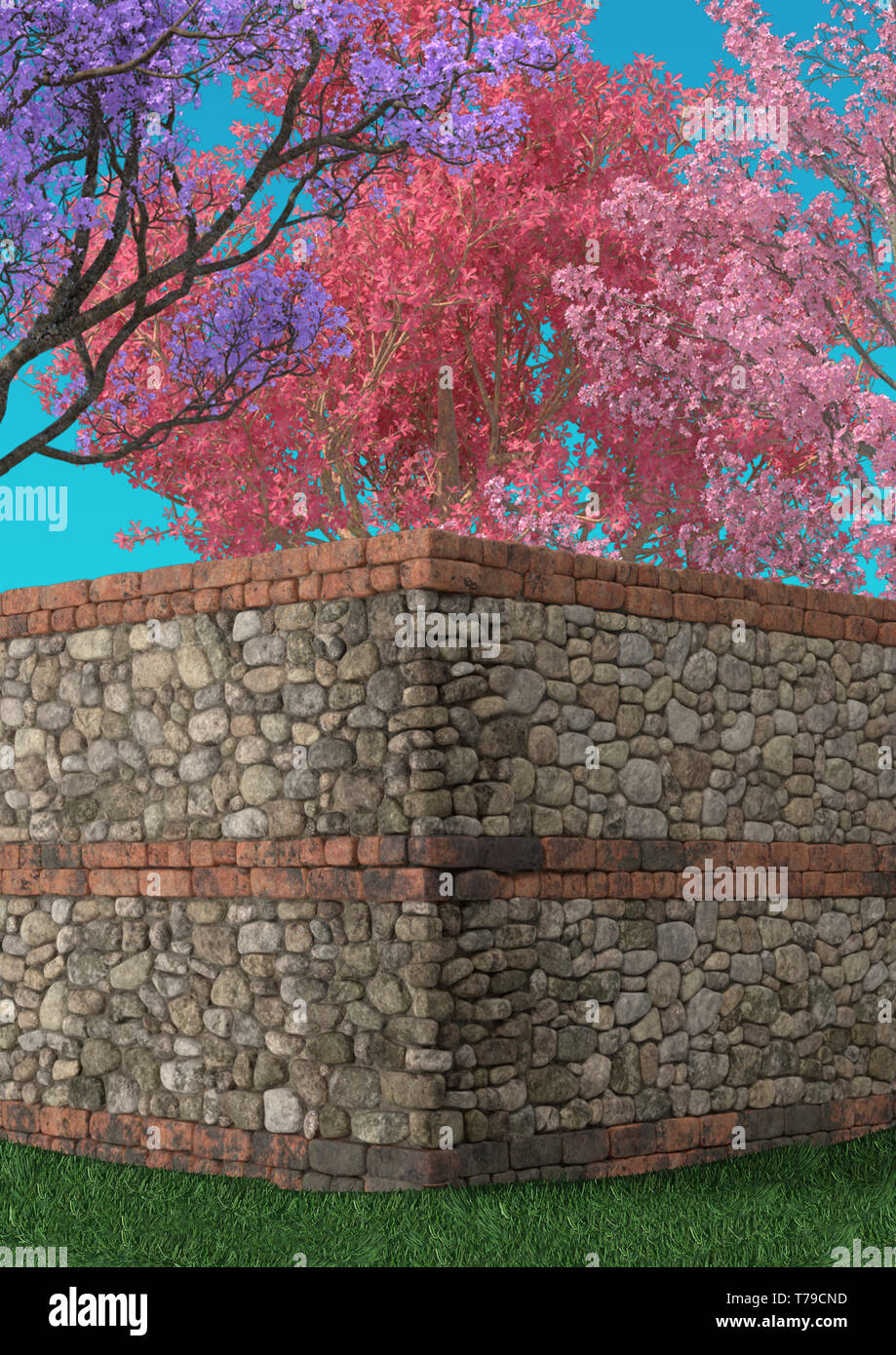 Perimeter wall on bricks hi-res stock photography and images - Alamy