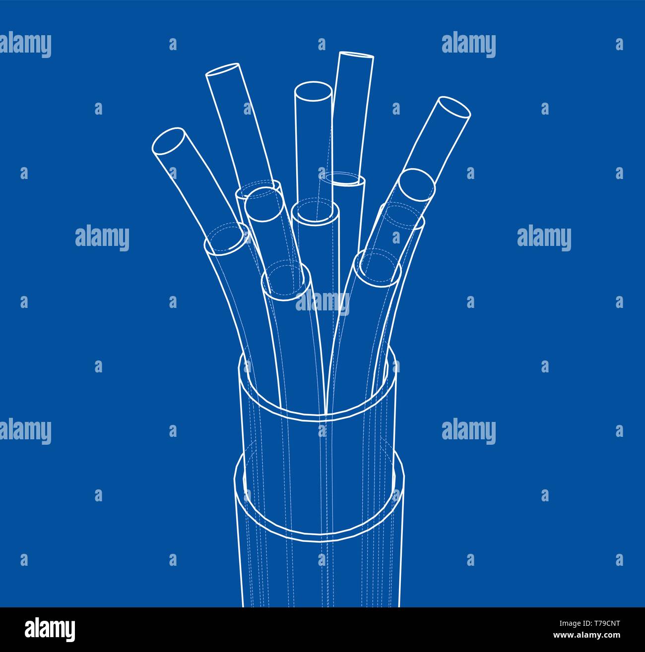 Seven-wire cable. Wire frame. Vector Stock Vector Image & Art - Alamy