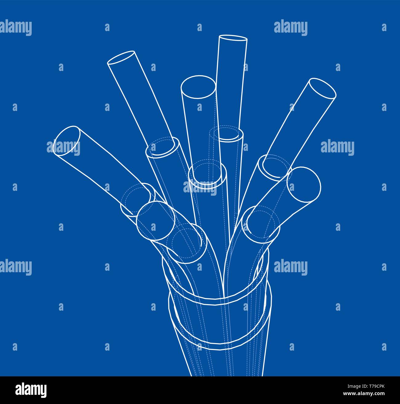 Seven-wire cable. Wire frame. Vector Stock Vector Image & Art - Alamy