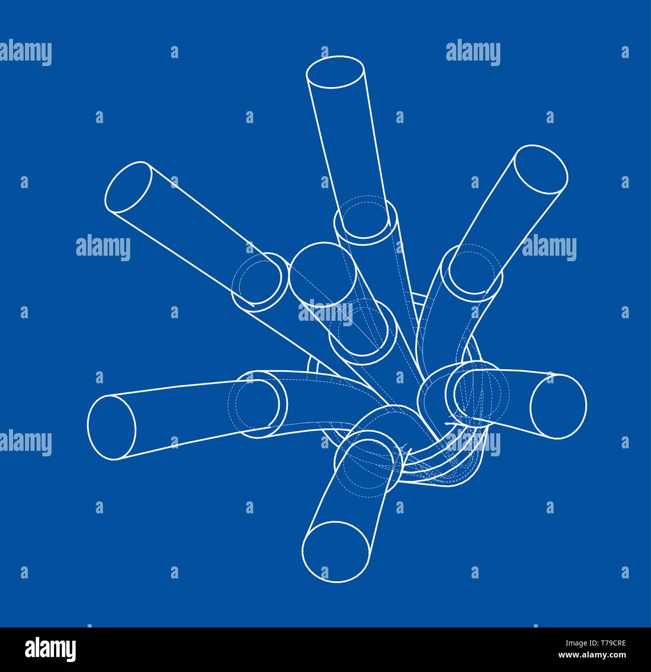 Seven-wire cable. Wire frame. Vector Stock Vector Image & Art - Alamy