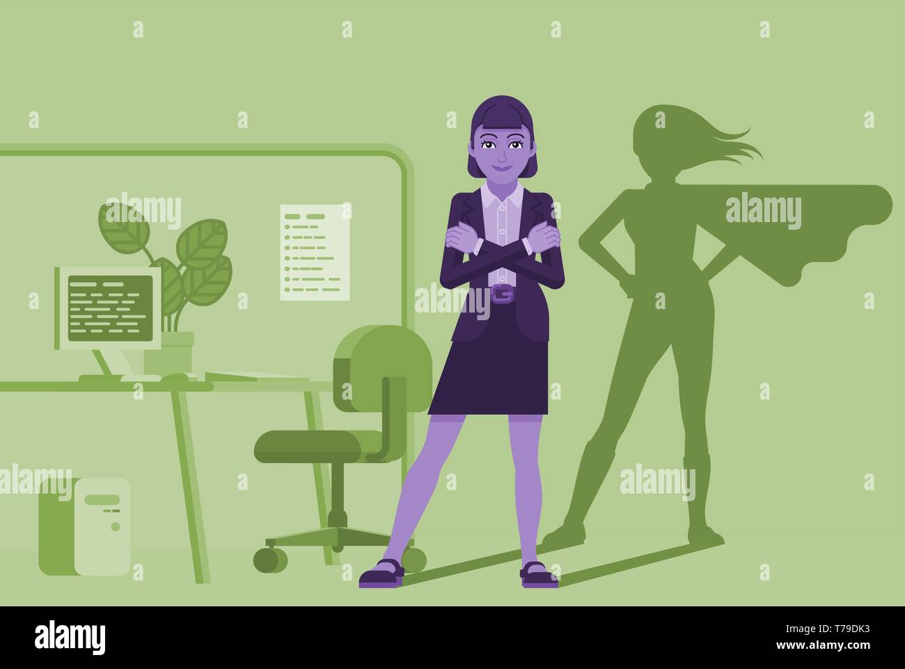 Successful woman superhero shadow hi-res stock photography and images ...