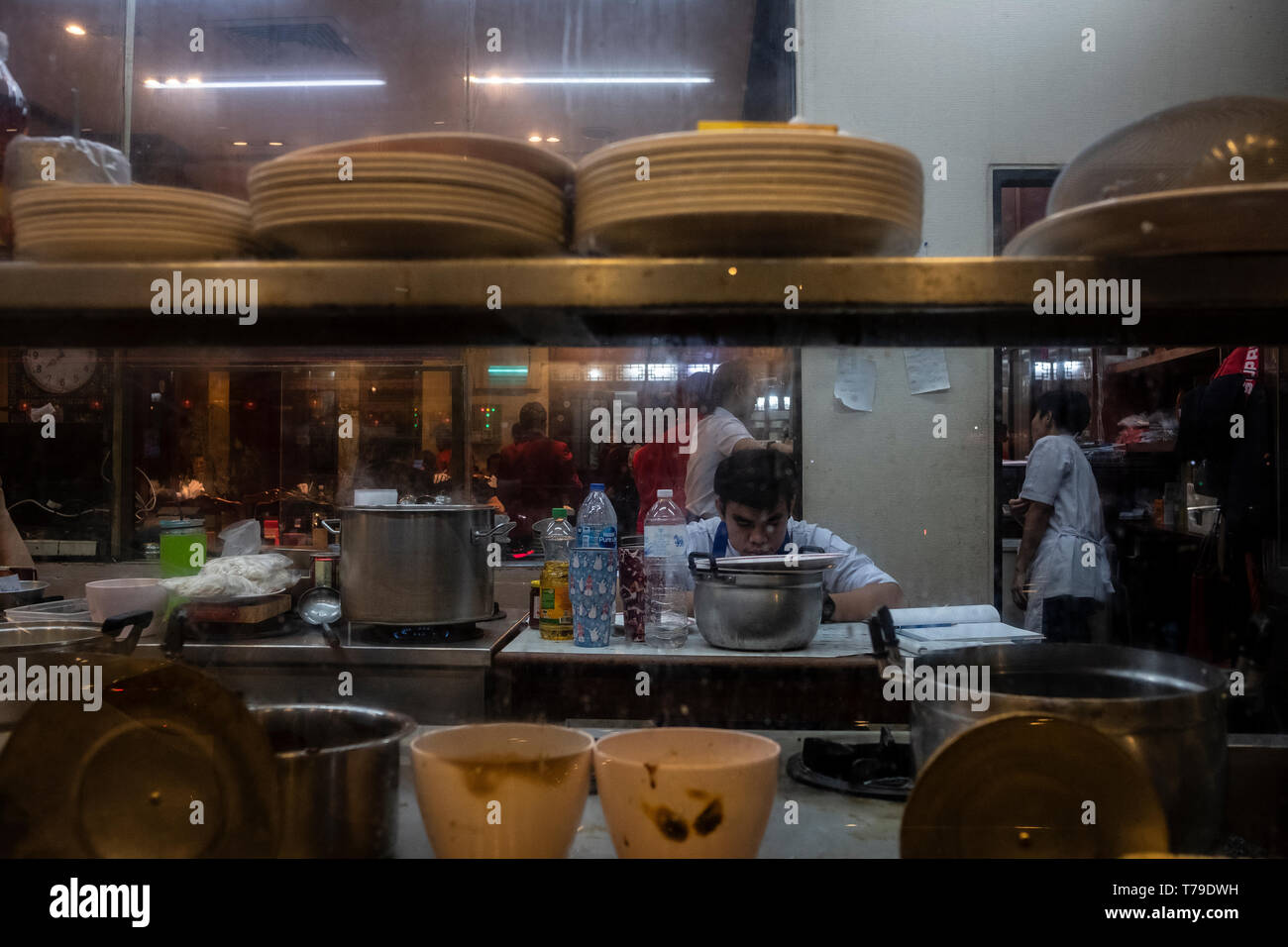Bangkok, Thailand - 02 September 2018: Window of a chinese restaurant ...
