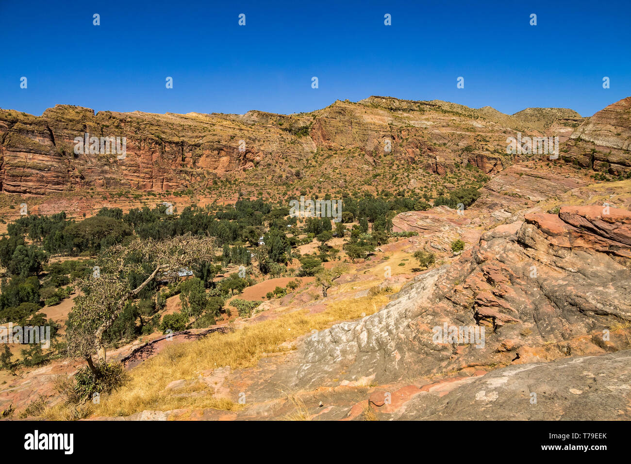 Landscape in Gheralta near Abraha Asbaha in Northern Ethiopia, Africa ...