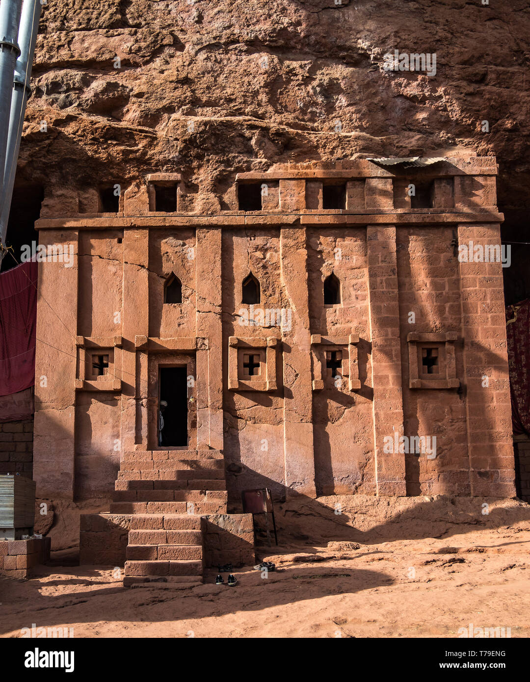 Bete Abba Libanos rock-hewn church, Lalibela, Ethiopia Stock Photo - Alamy