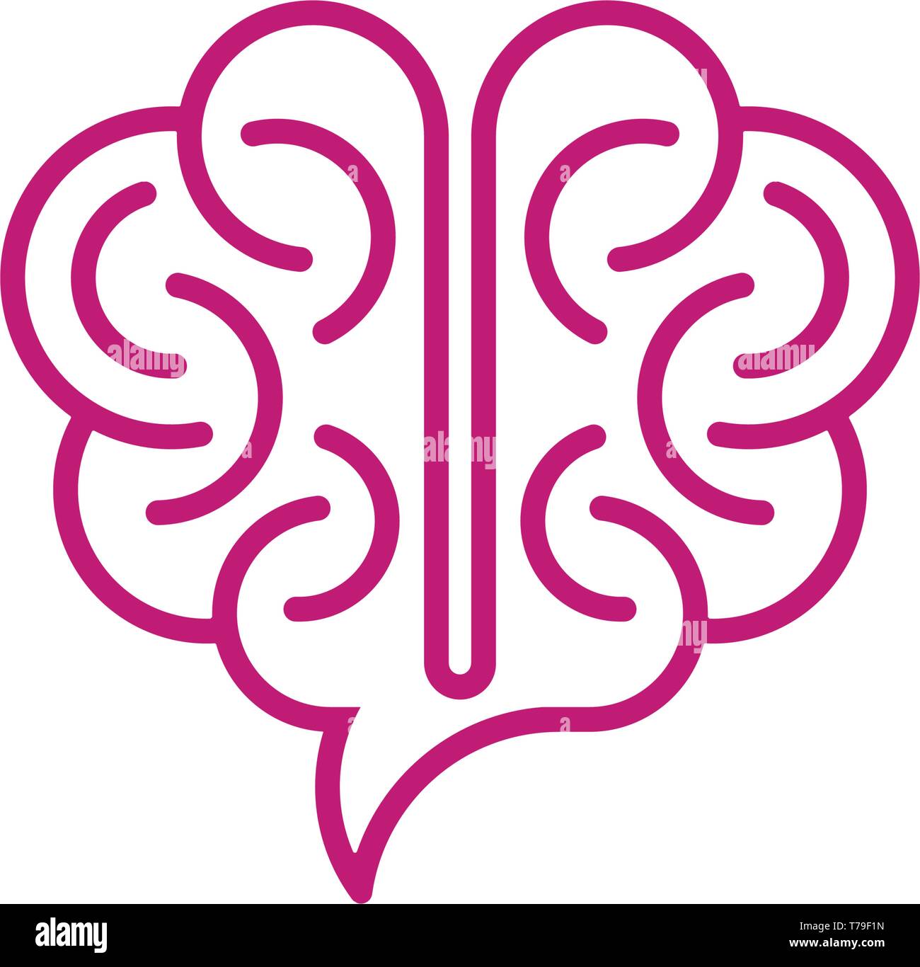 Speech bubble shaped brain on white background. Creative idea icon ...