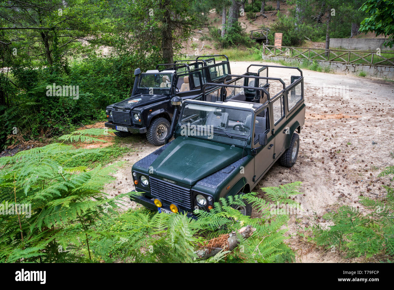 Sithonia, Chalkidiki, Greece - June 27, 2014: Offroad car Land Rover ...