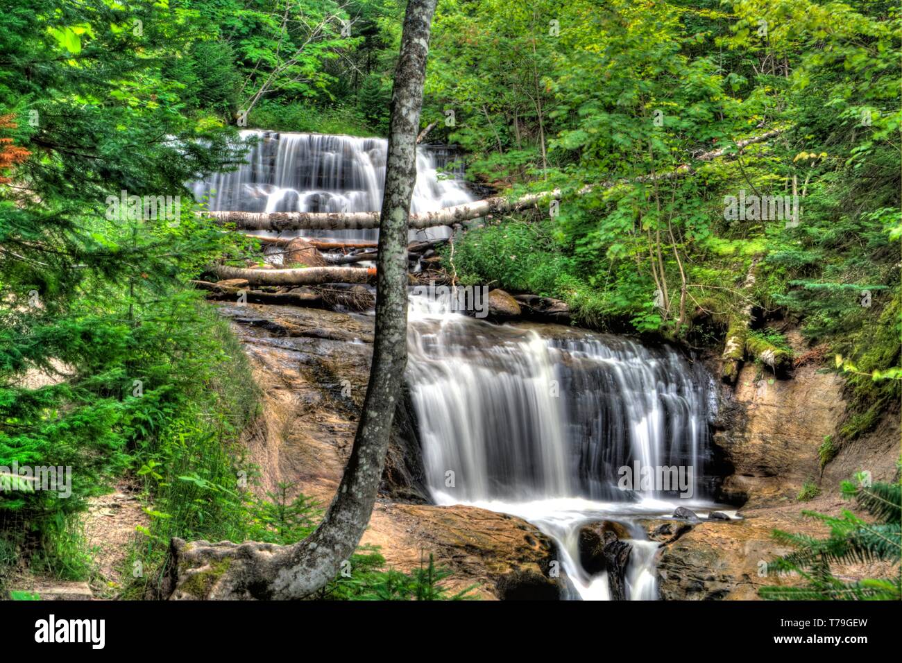 Sable Falls, Pictured Rocks National Lakeshore, Michigan Stock Photo ...