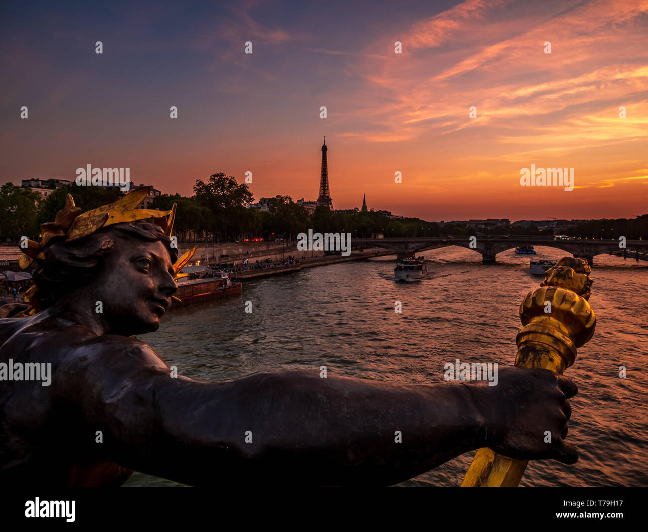 Paris, France - August 19, 2018 : Pont Alexandre III (Alexander the ...