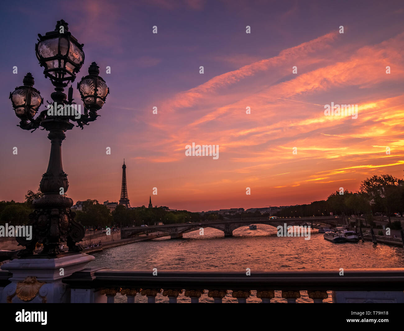 Paris, France - August 19, 2018 : Pont Alexandre III (Alexander the ...