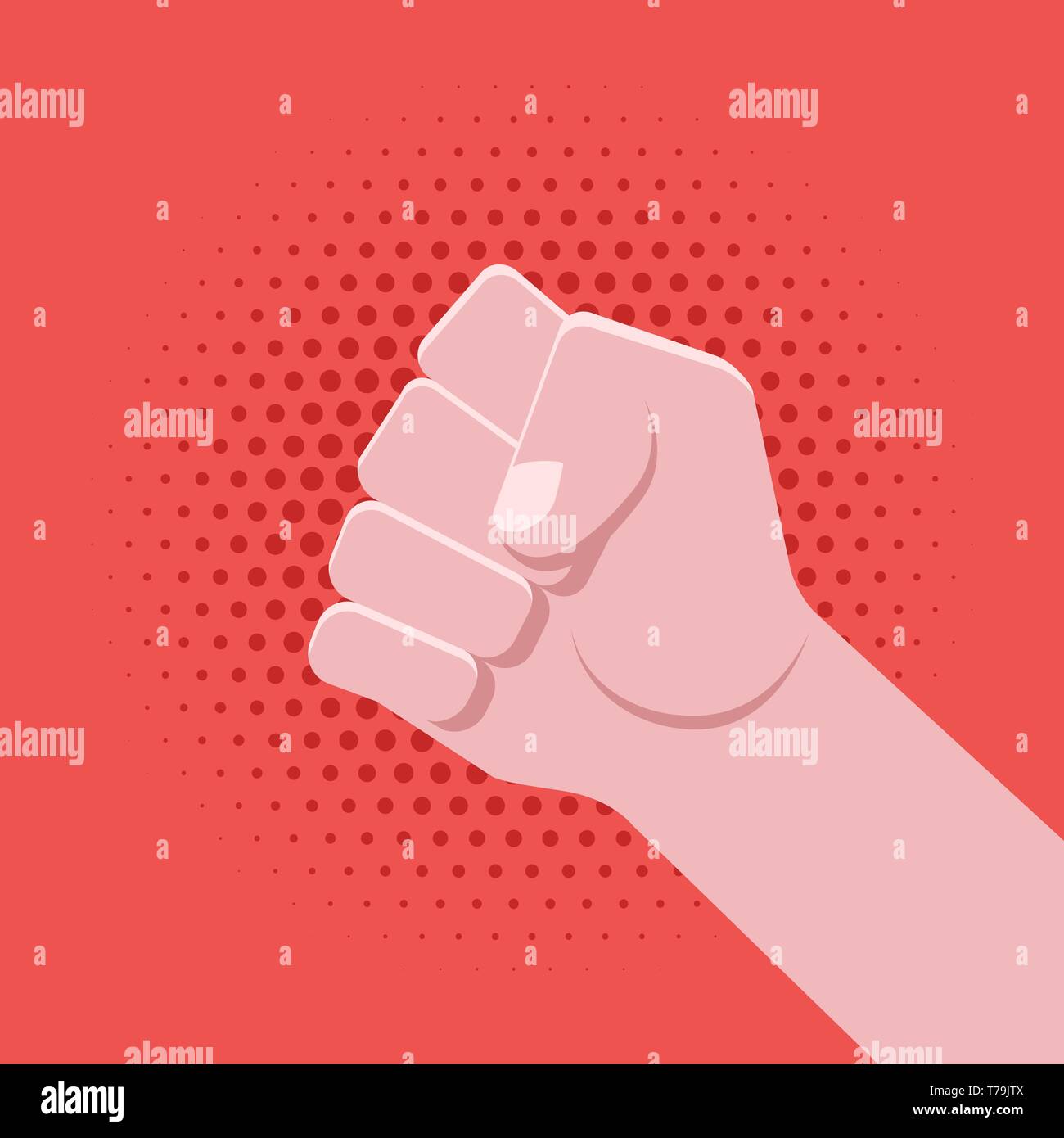 vector symbolic raised clenched power fist male hand protest concept ...