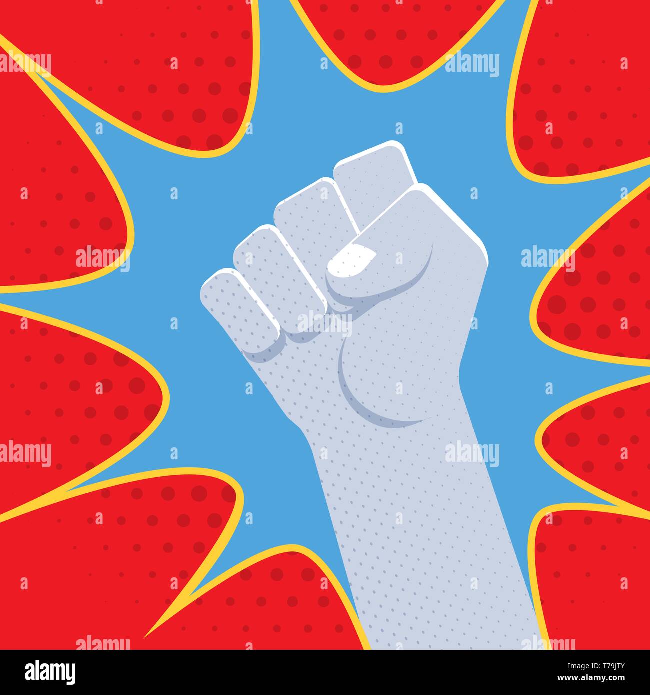 vector symbolic raised clenched power fist male hand protest concept ...