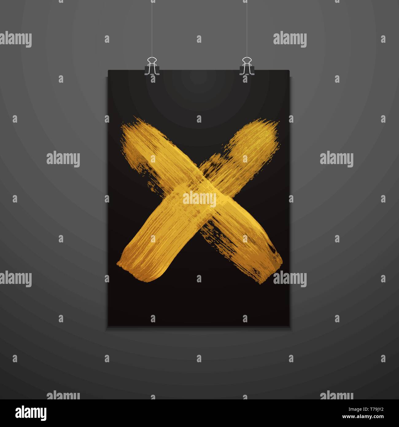 vector luxury gold colors cross artistic shape modern poster design ...