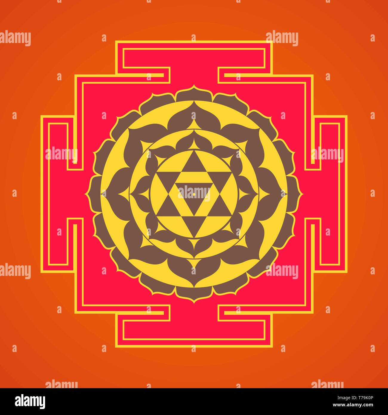 vector colored design Bagalamukhi aspect Yantra Dasa Mahavidya sacred ...