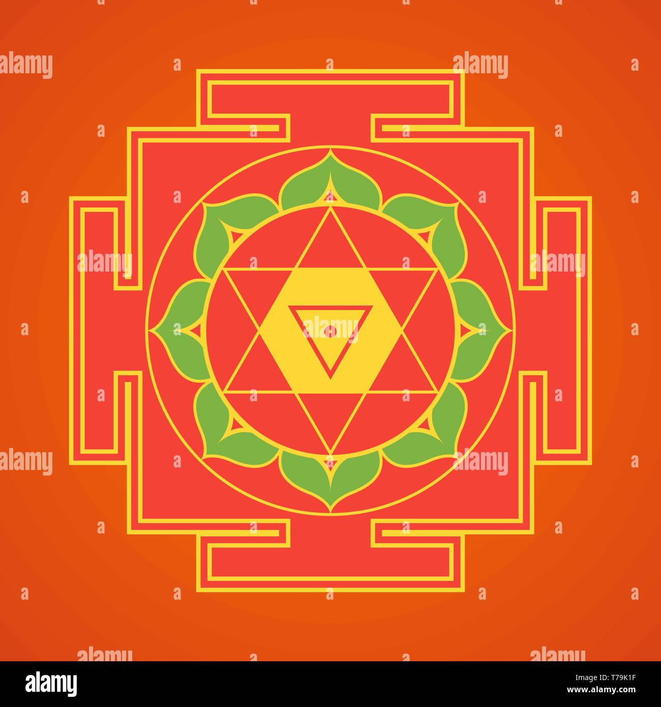 vector colored design Dhumavati aspect Yantra Dasa Mahavidya sacred ...