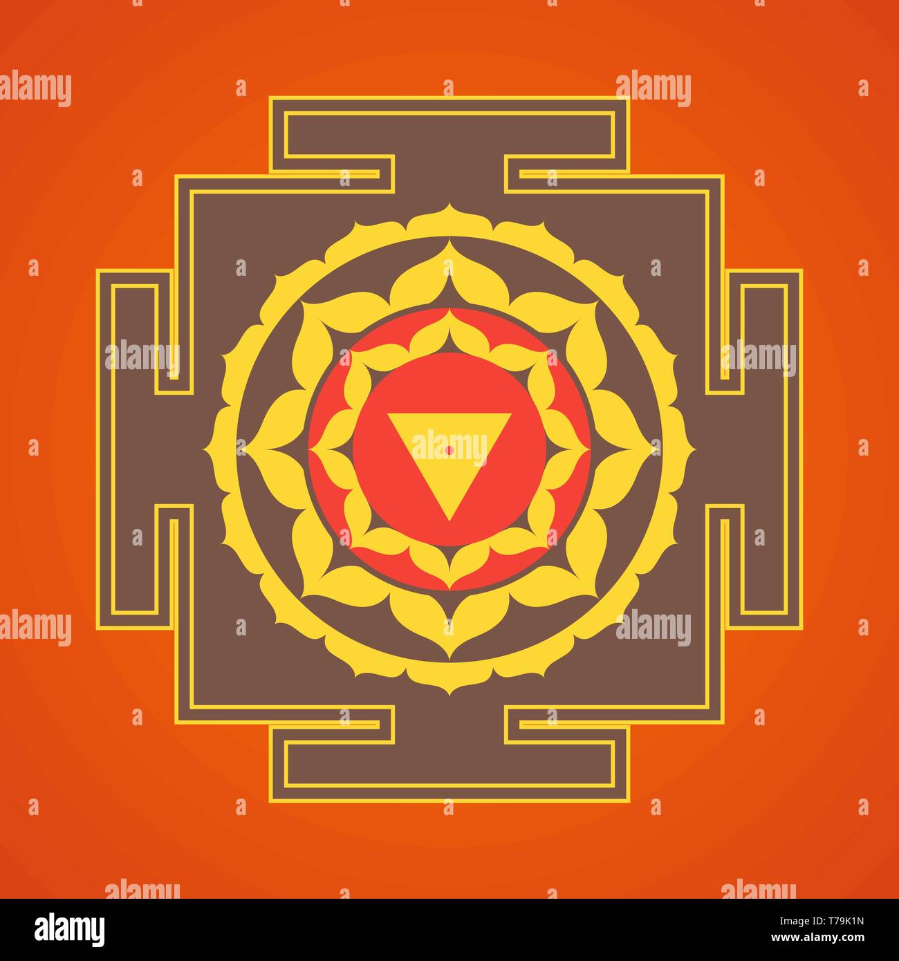 vector colored design Matangi aspect Yantra Dasa Mahavidya sacred ...
