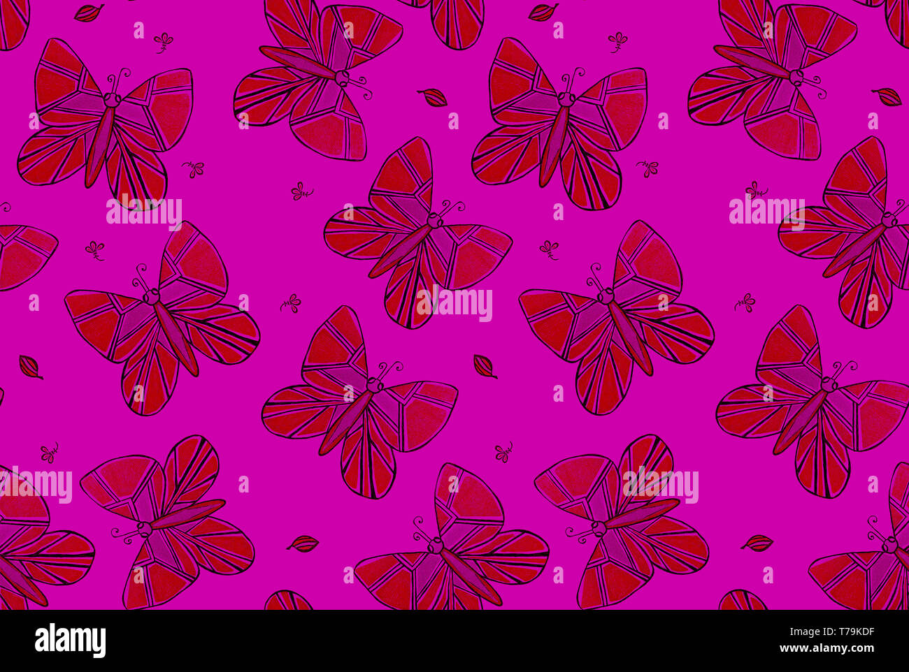 Pink batterfly seamless pattern for fabric, clothes Stock Photo - Alamy