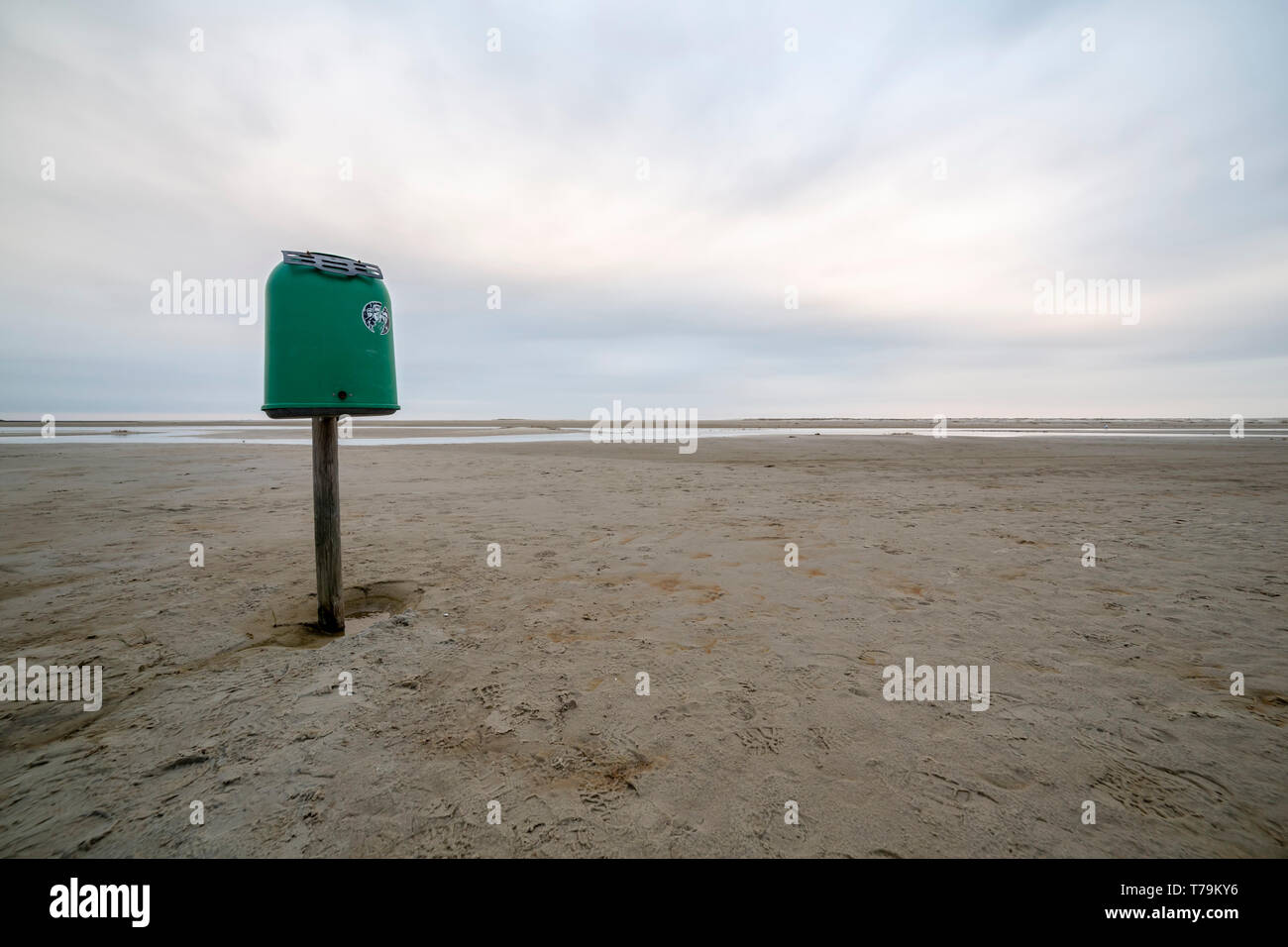 Tidal flats in the Wadden Sea near the Frisian Islands, North Sea, at ...