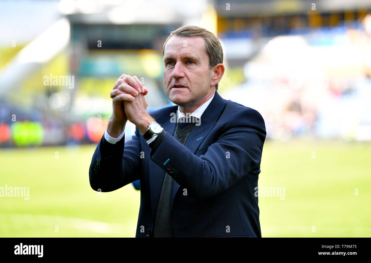 Huddersfield Town Chairman Dean Hoyle salutes the fans after his final ...
