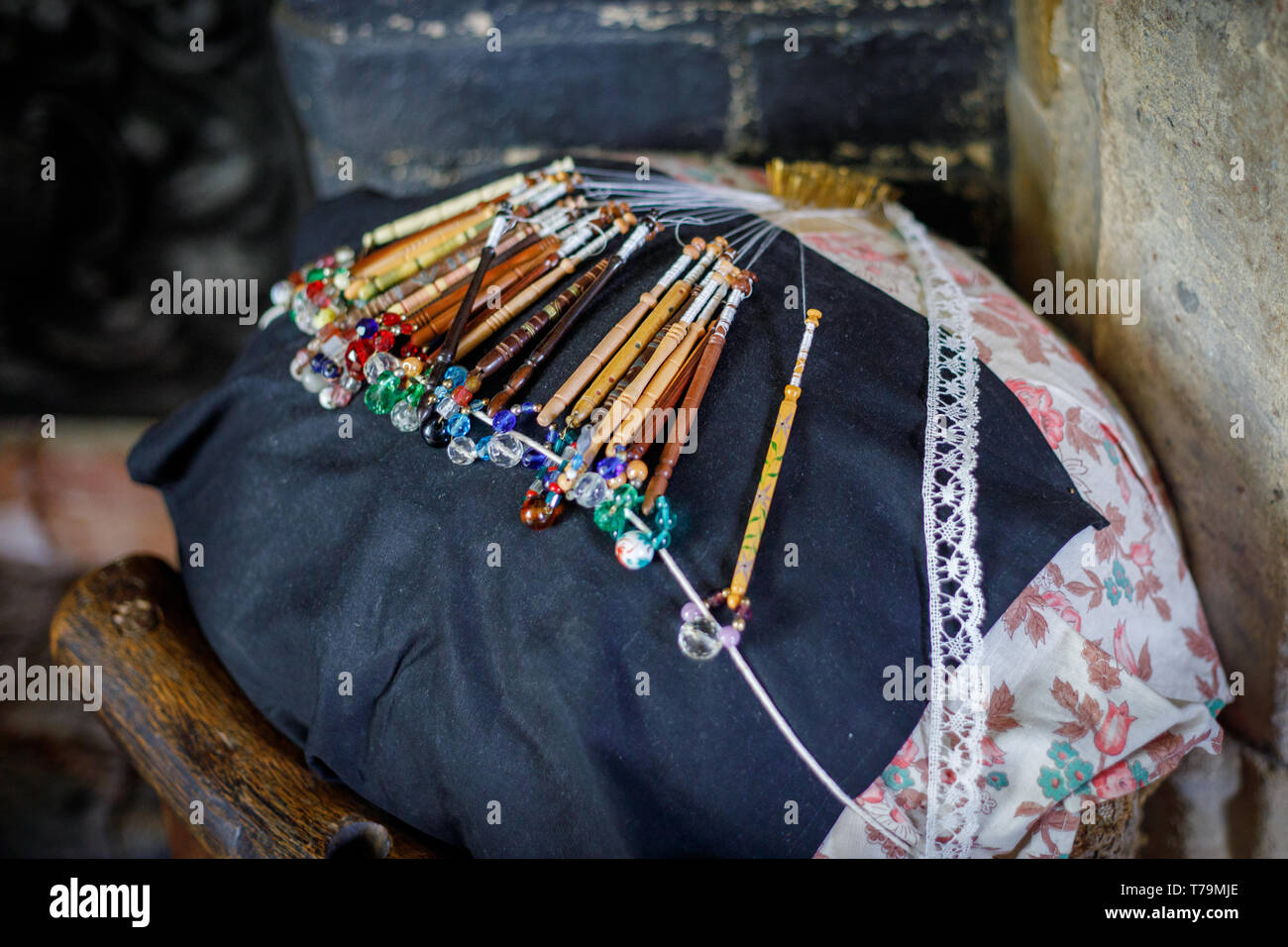 Victorian Lace Making Stock Photo - Alamy