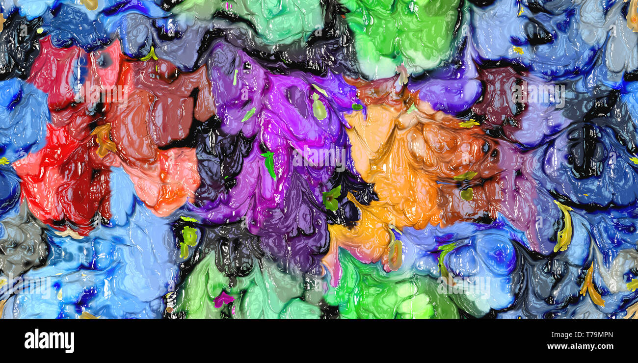Colorful oil painting hand-painted art illustration : abstract texture ...