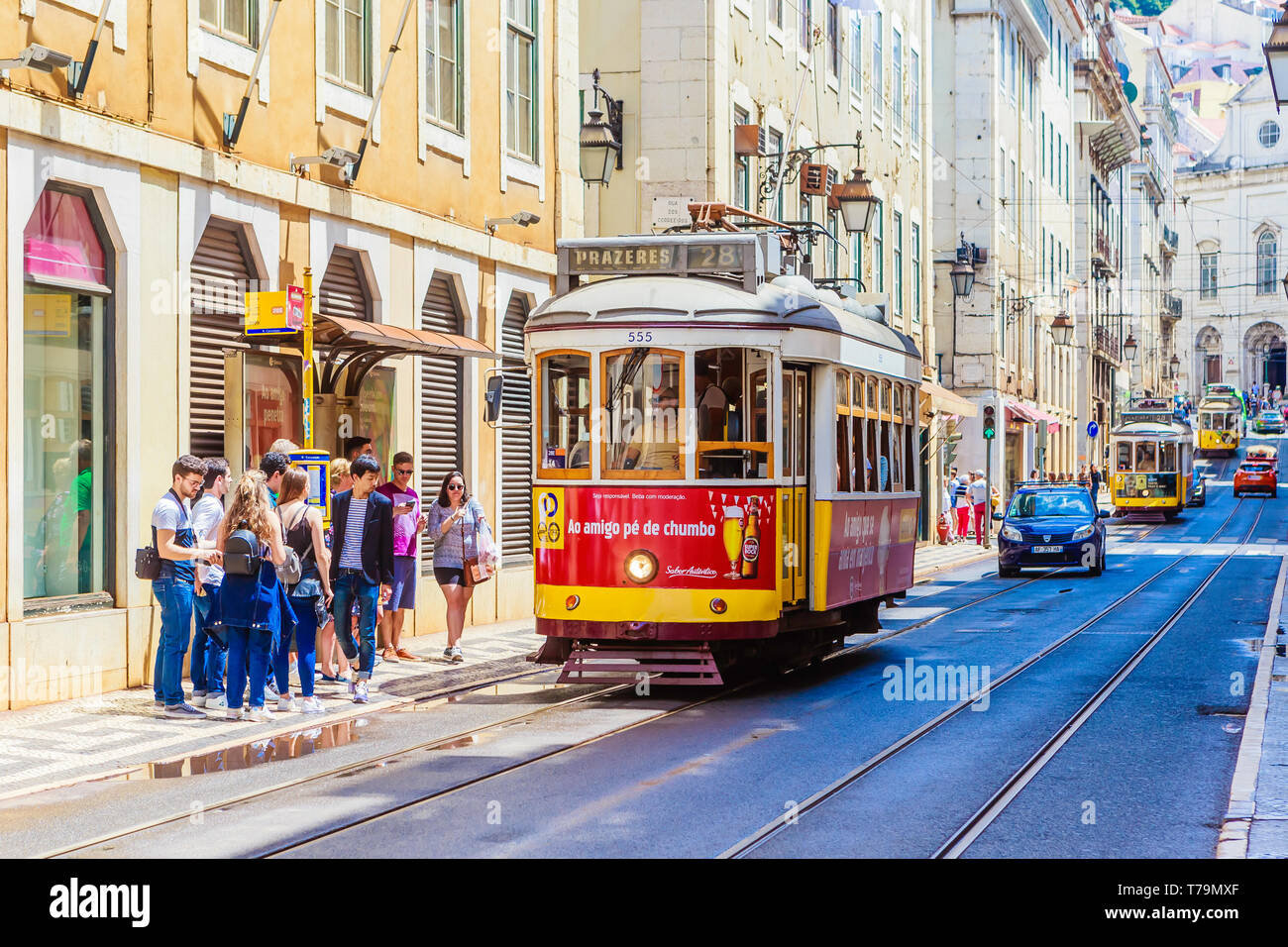 One of the most famous and historical electric tram of No. 28 running ...