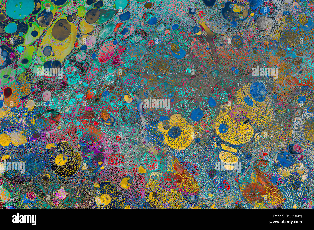 Traditional Ottoman Turkish abstract marbling art patterns as ...