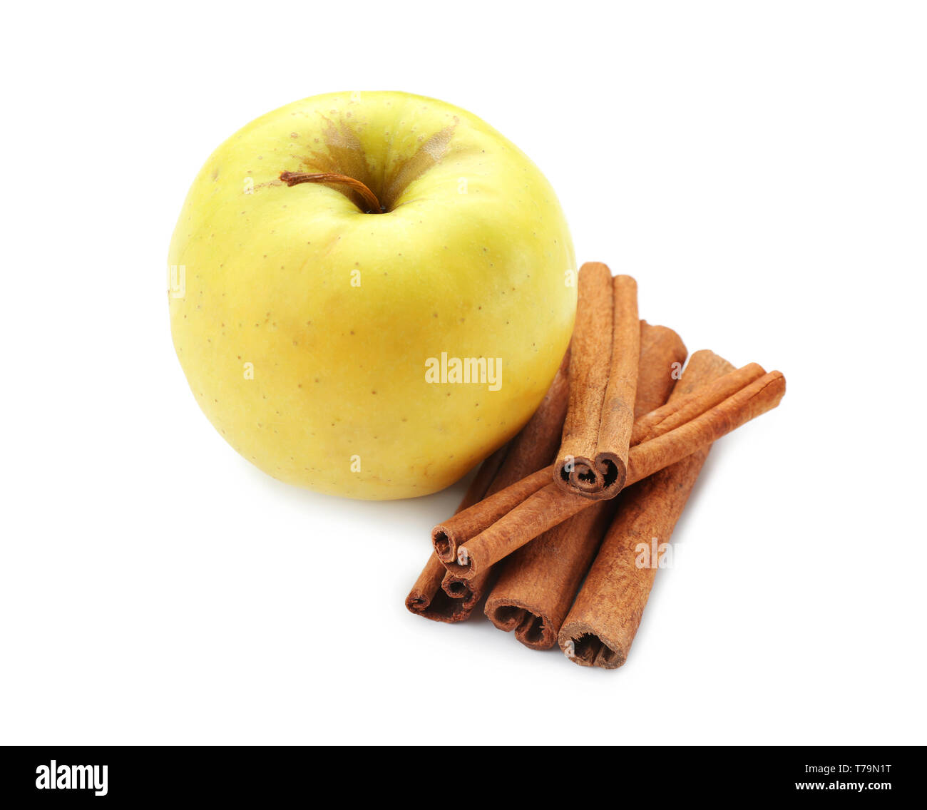 Fresh apple and cinnamon sticks on white background Stock Photo - Alamy
