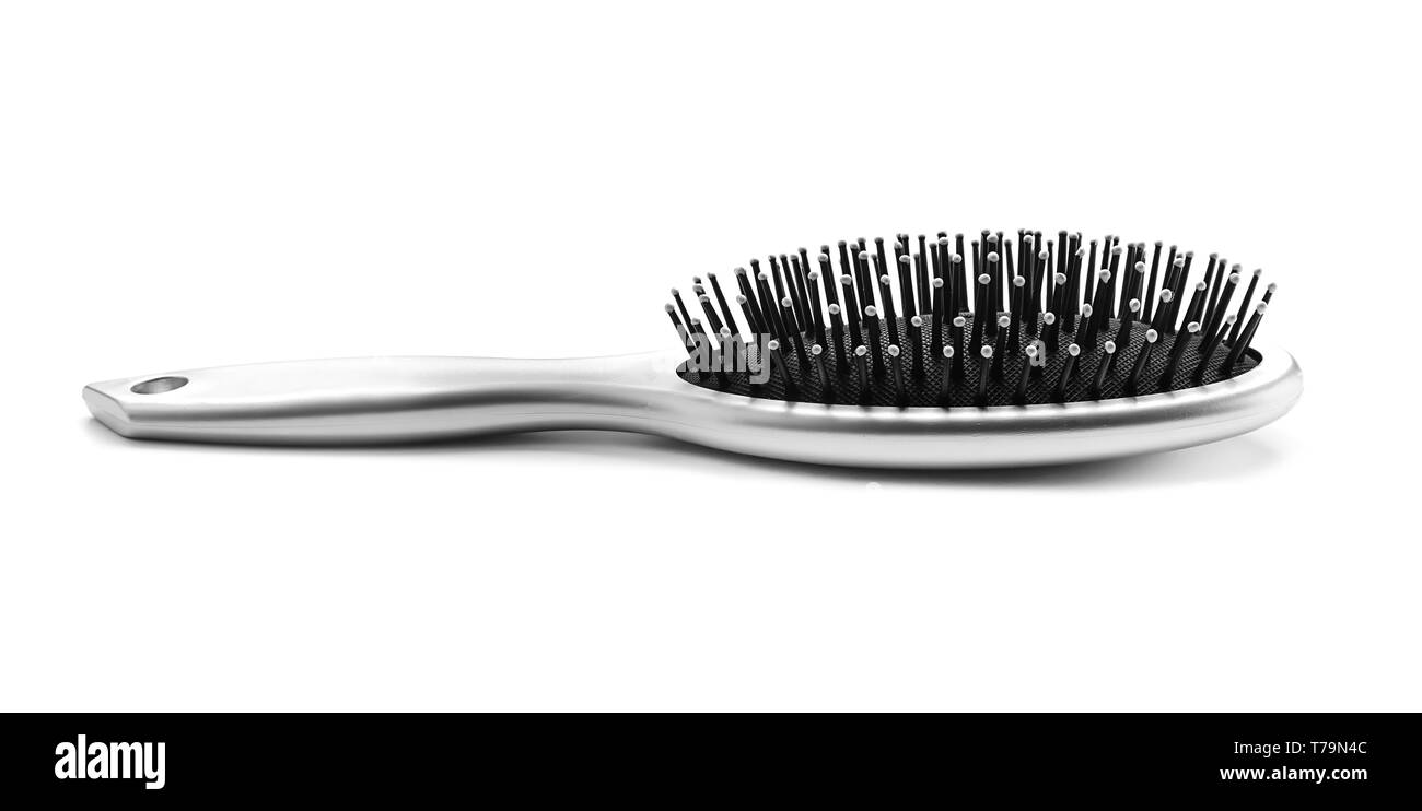 Hairbrush on white background Stock Photo - Alamy