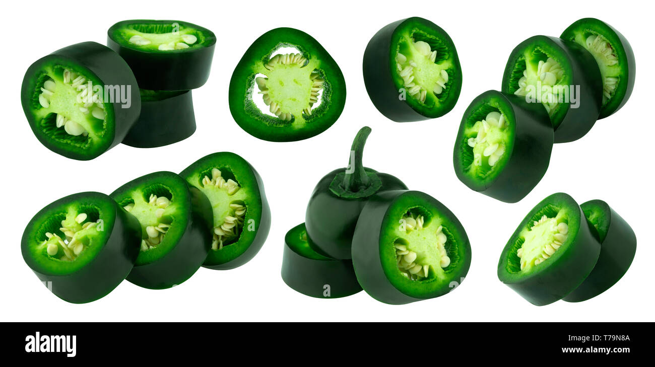 Jalapeno pepper isolated on white background with clipping path, hot ...