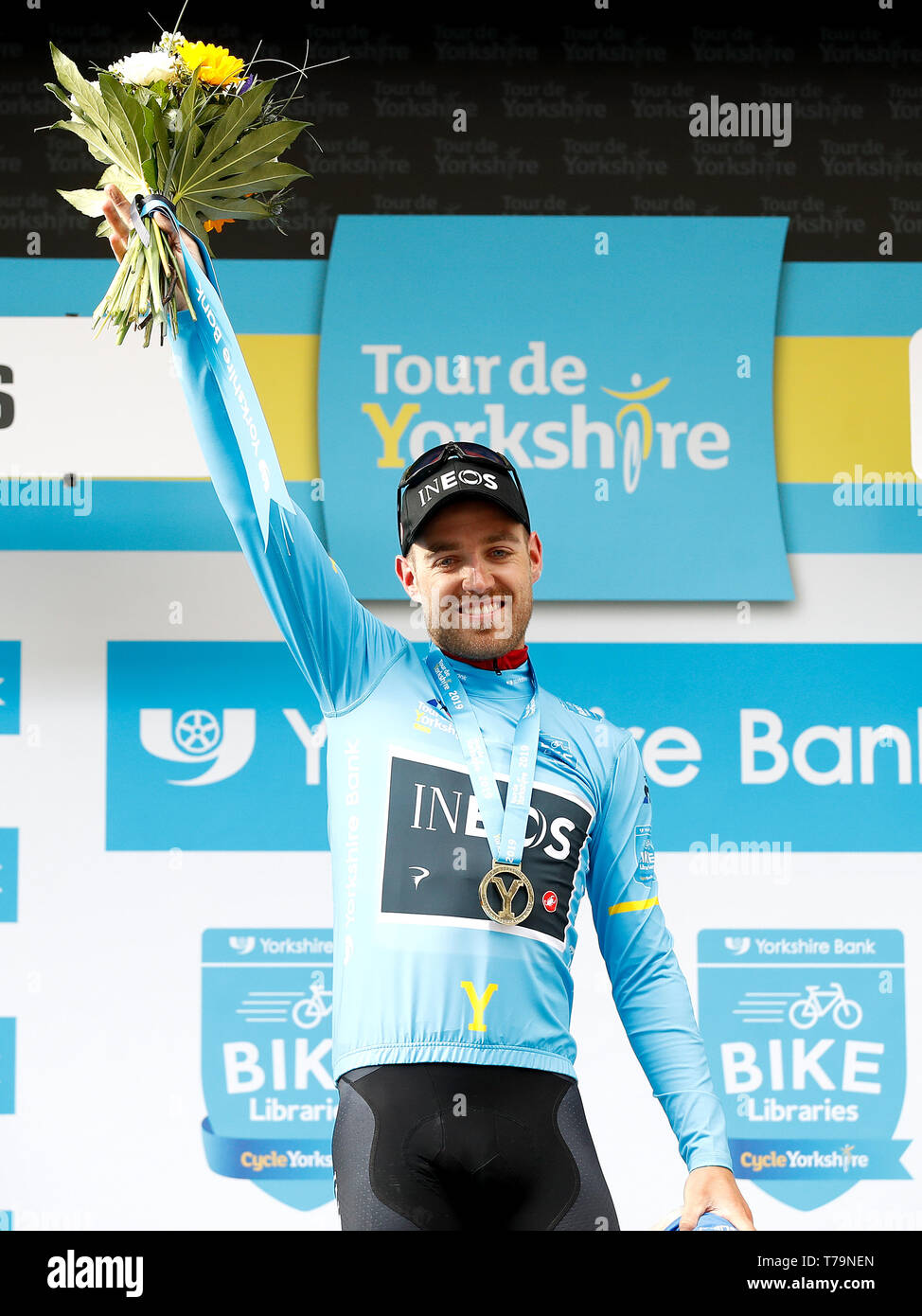 Team ineos christopher lawless celebrates winning tour de yorkshire hi ...
