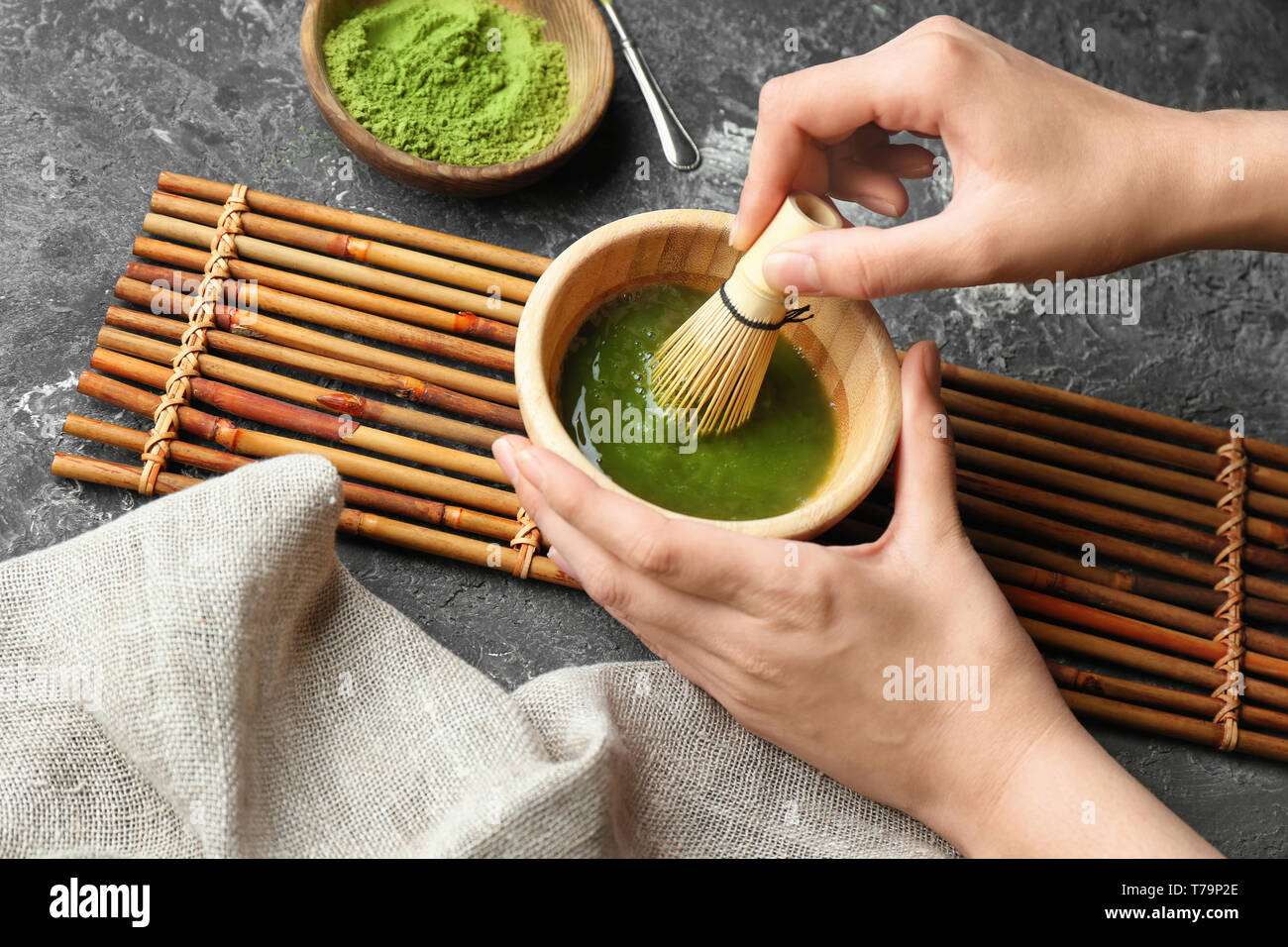 Woman preparing matcha green hi-res stock photography and images - Alamy