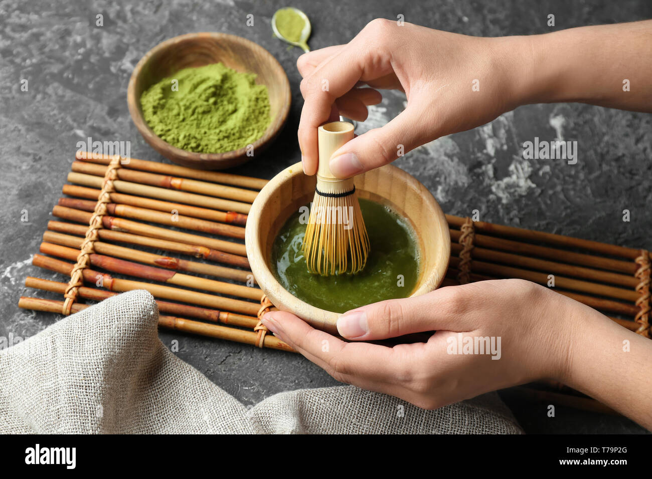 Woman preparing matcha green hi-res stock photography and images - Alamy