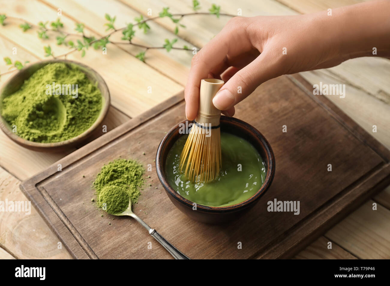 Woman making japanese matcha hi-res stock photography and images - Alamy