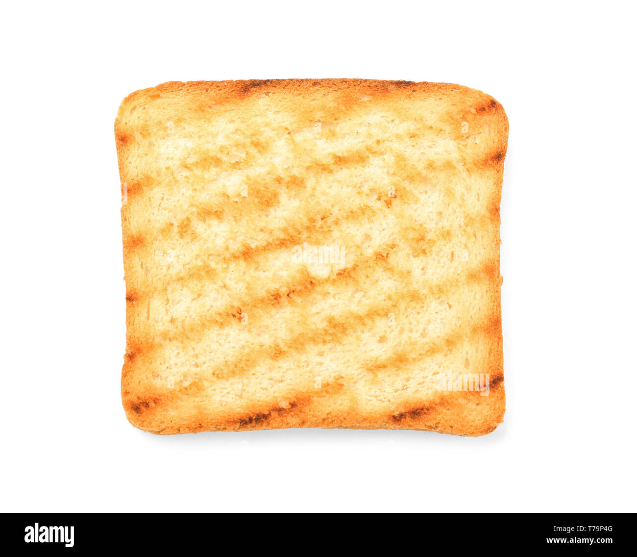 Tasty toasted bread on white background, top view Stock Photo - Alamy