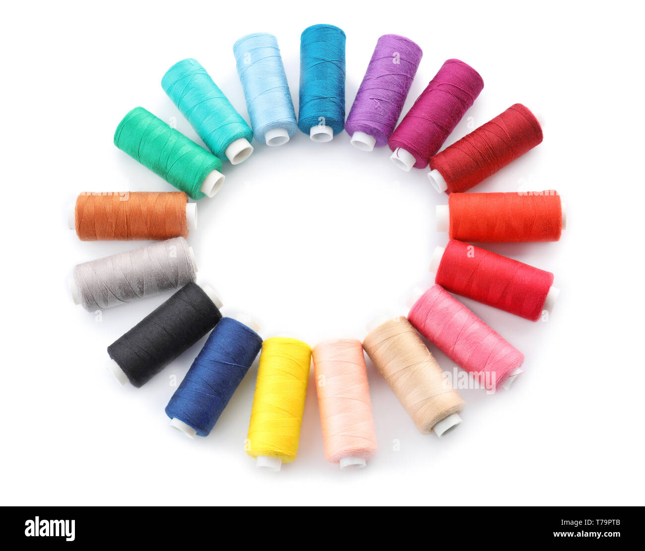 Set of sewing threads on white background Stock Photo - Alamy