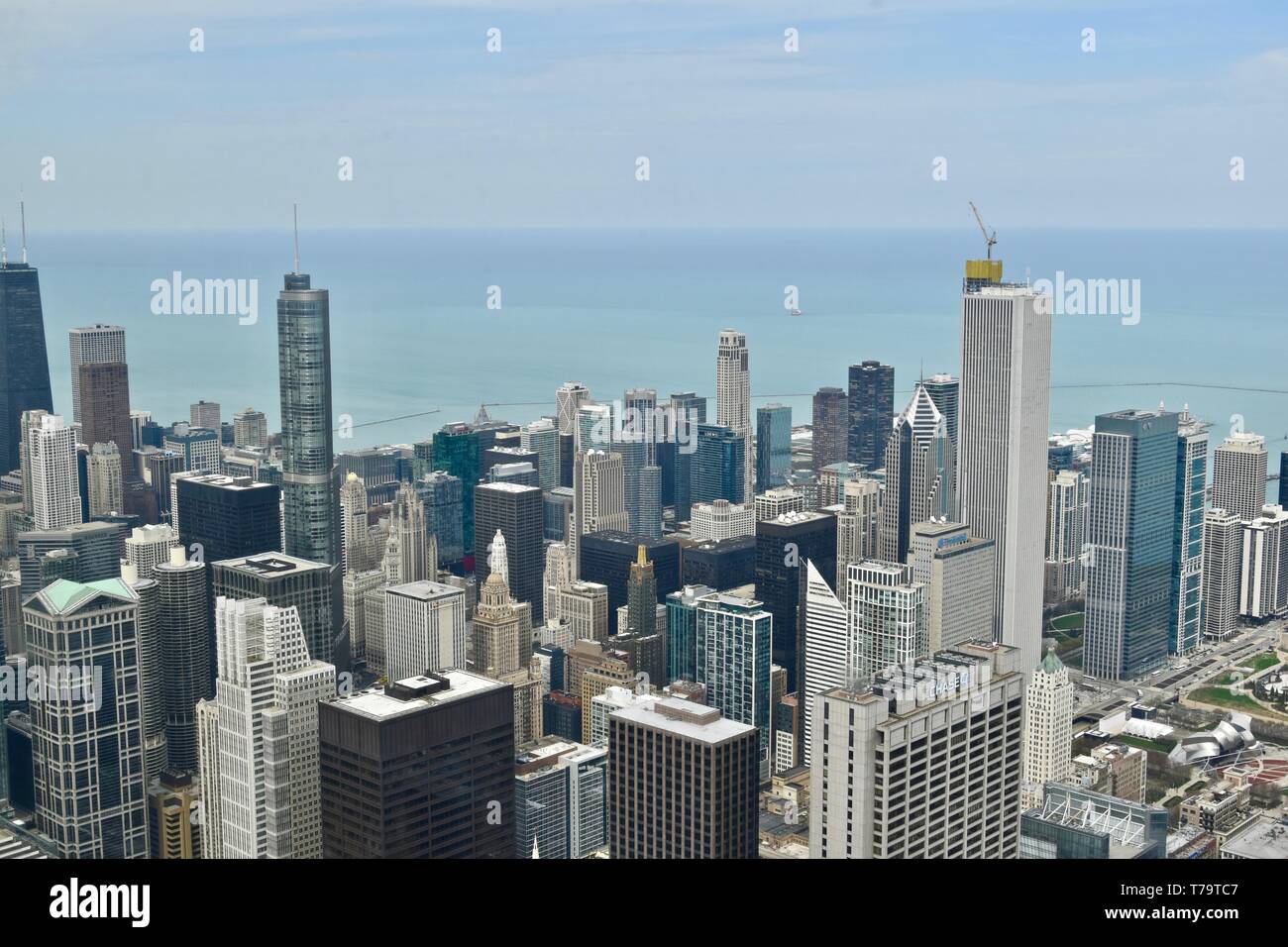 The view of Chicago from atop the Willis Tower, central Loop, Chicago ...