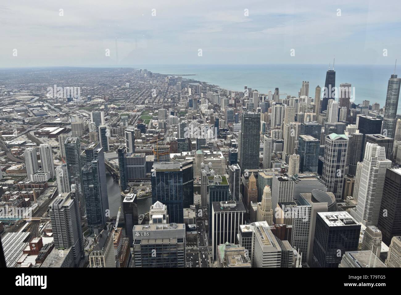 The view of Chicago from atop the Willis Tower, central Loop, Chicago ...