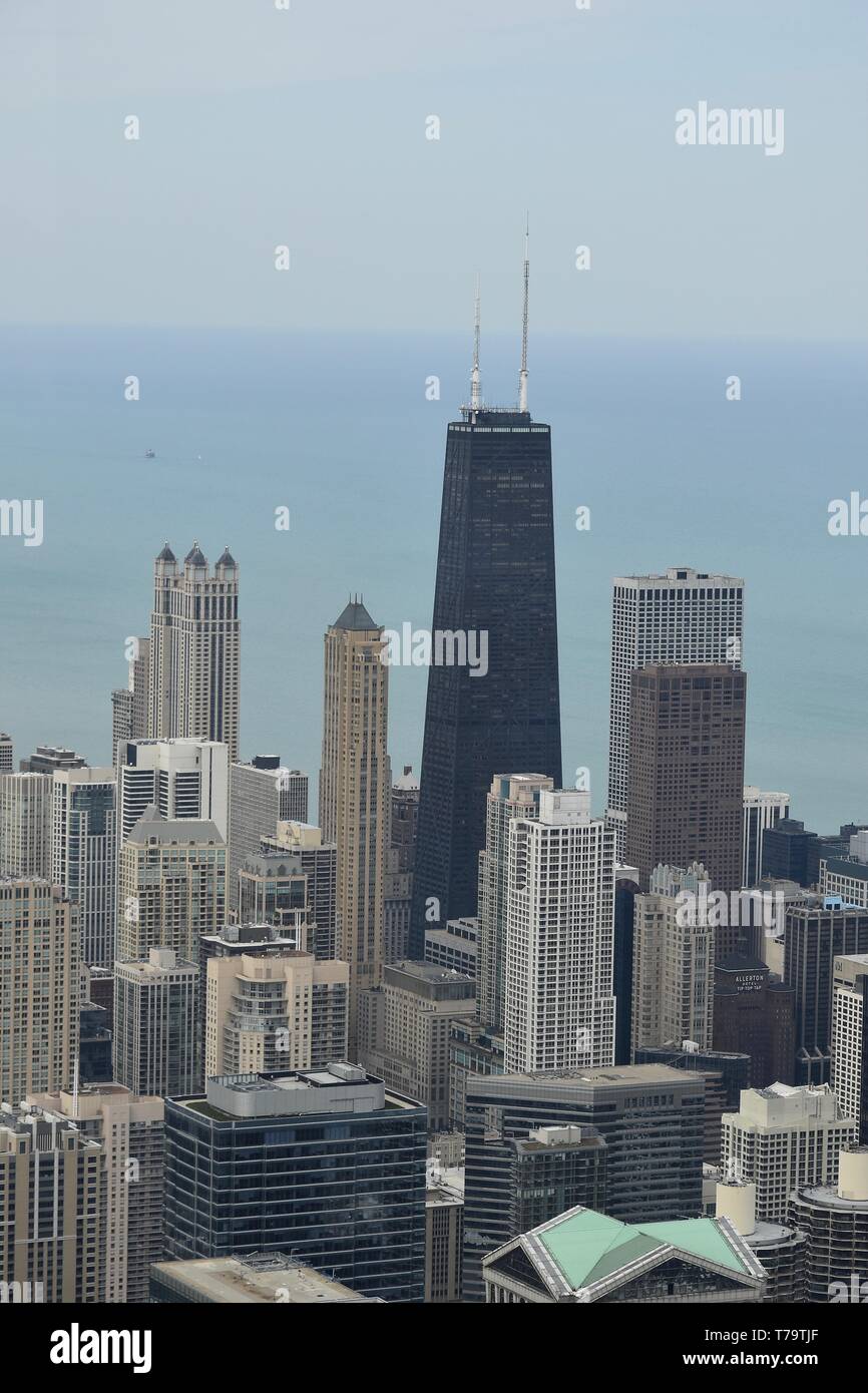 The view of Chicago from atop the Willis Tower, central Loop, Chicago ...
