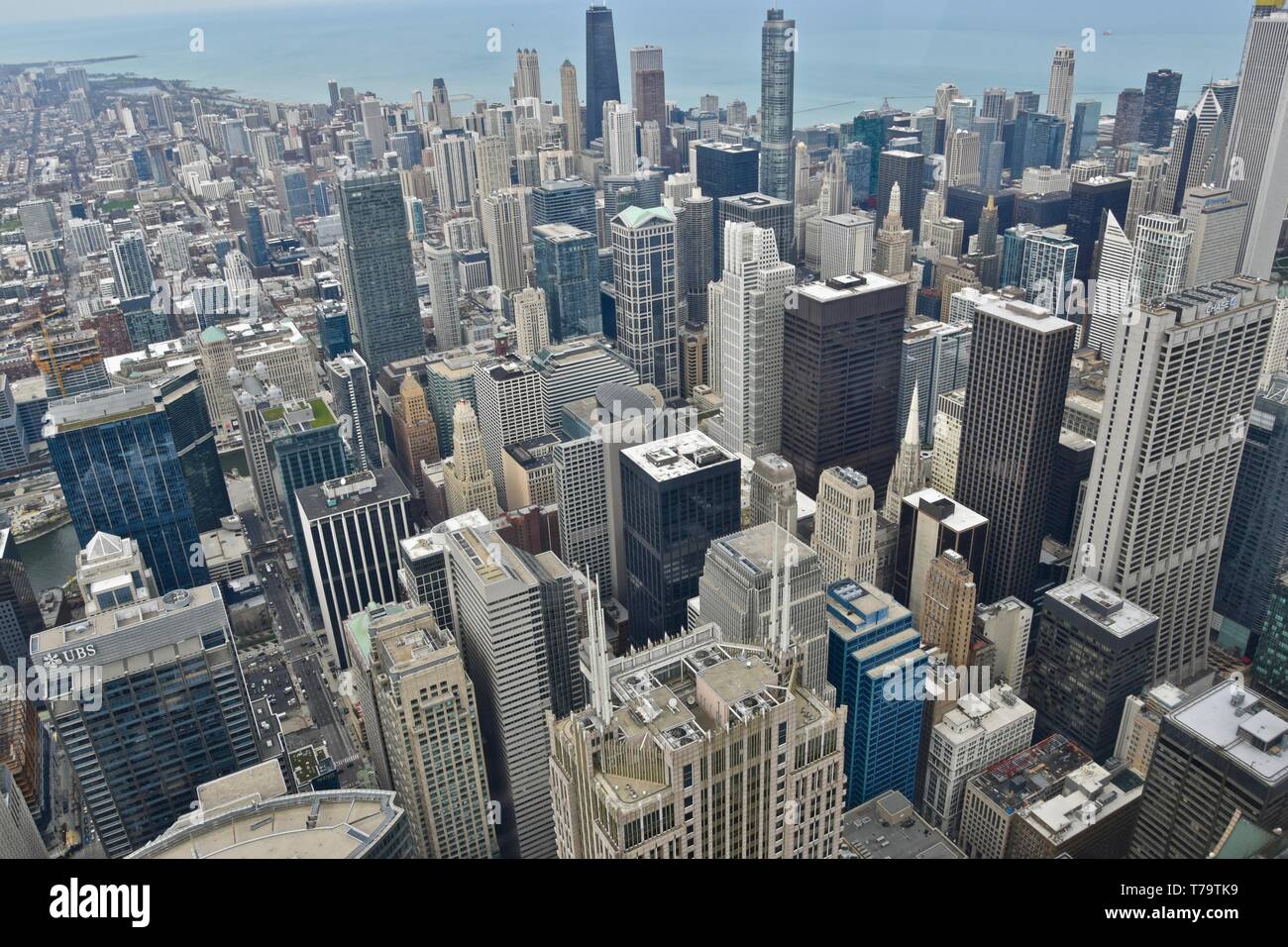 The view of Chicago from atop the Willis Tower, central Loop, Chicago ...