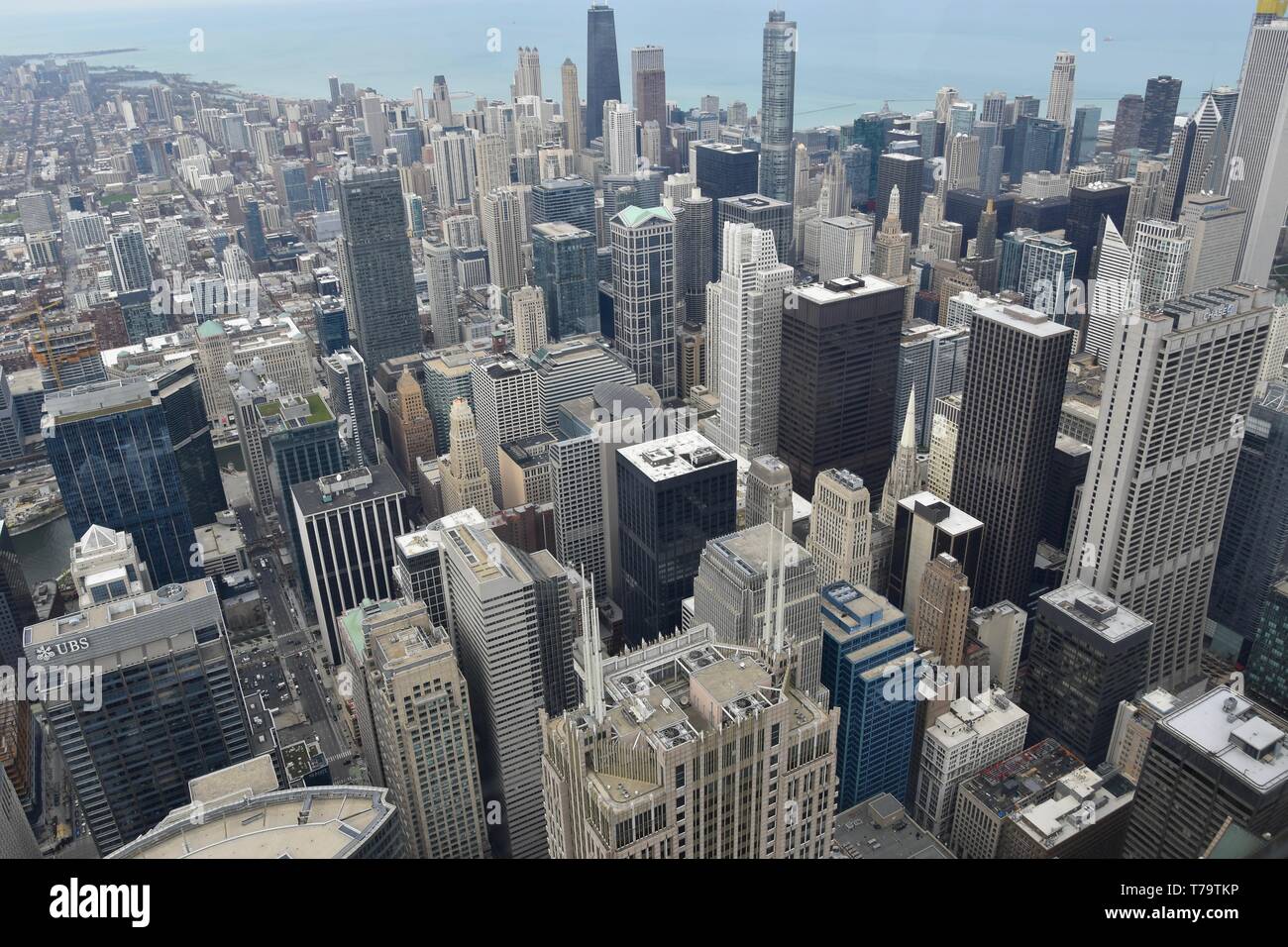 The view of Chicago from atop the Willis Tower, central Loop, Chicago ...