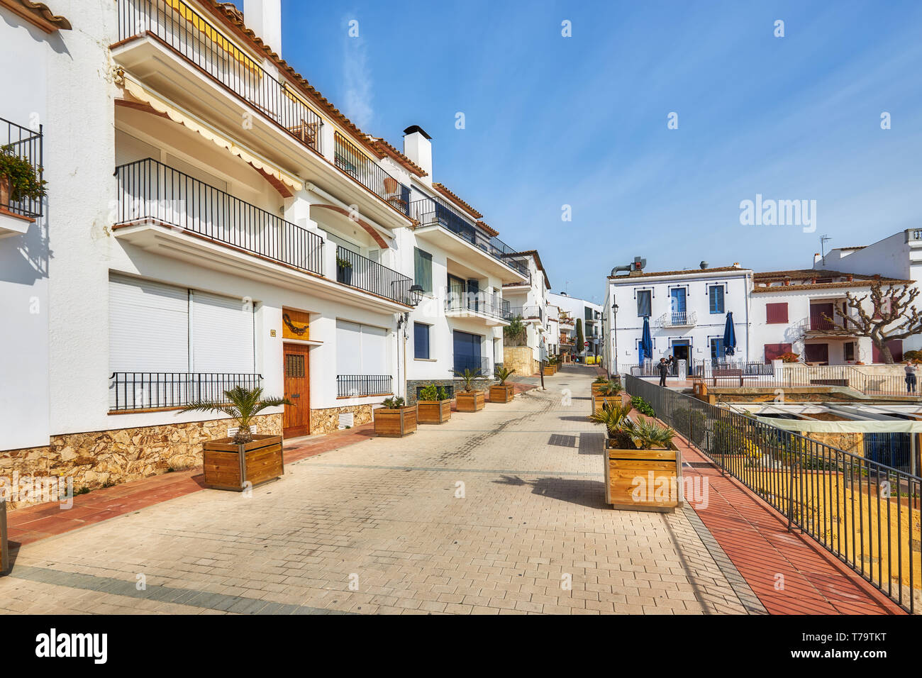 Nice small Spanish town in Costa Brava in Catalonia. Calella de ...