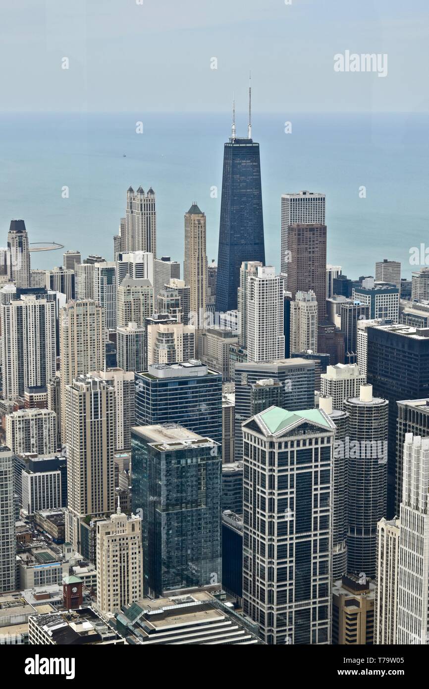 The view of Chicago from atop the Willis Tower, central Loop, Chicago ...