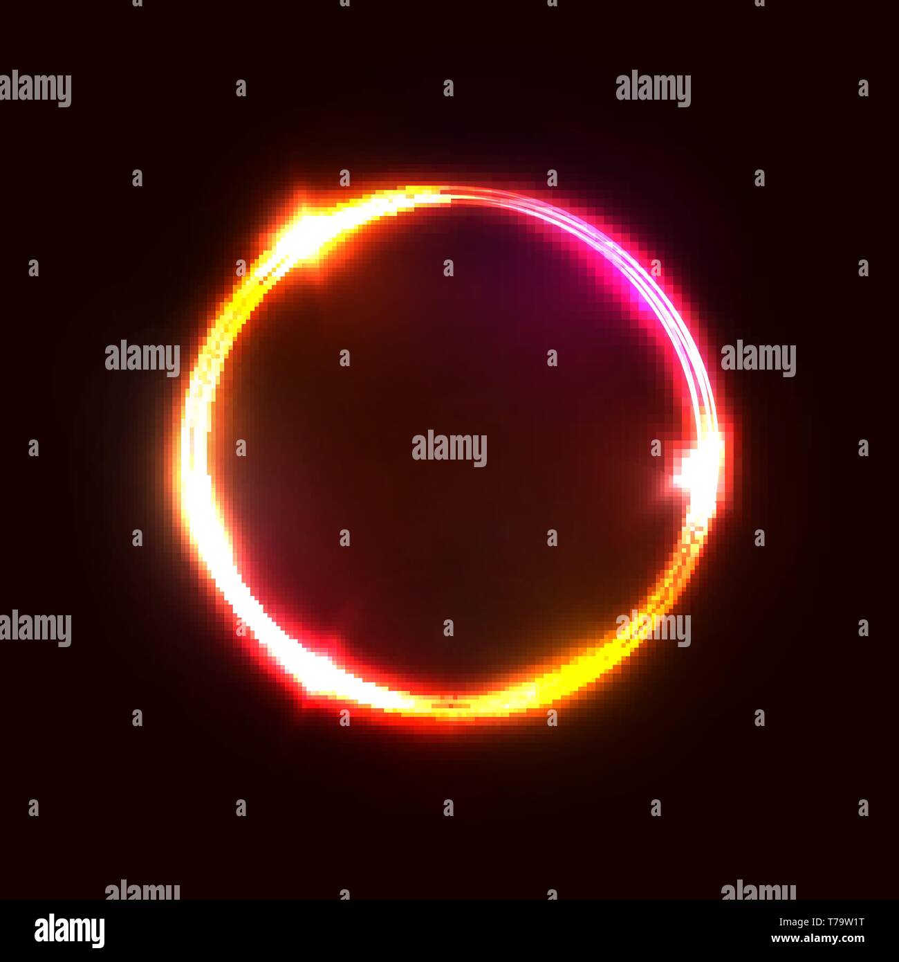 Neon red circle lamp sign isolated on dark red Stock Vector Image & Art ...