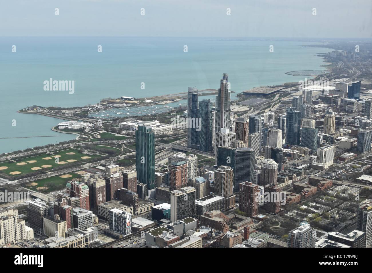 The view of Chicago from atop the Willis Tower, central Loop, Chicago ...