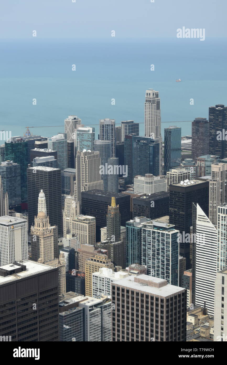 The view of Chicago from atop the Willis Tower, central Loop, Chicago ...