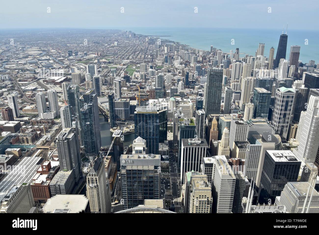 The view of Chicago from atop the Willis Tower, central Loop, Chicago ...