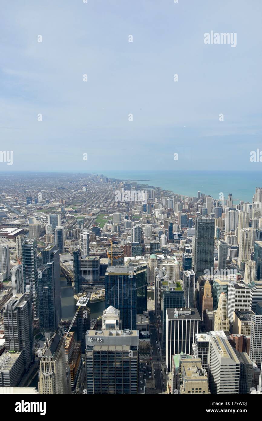 The view of Chicago from atop the Willis Tower, central Loop, Chicago ...