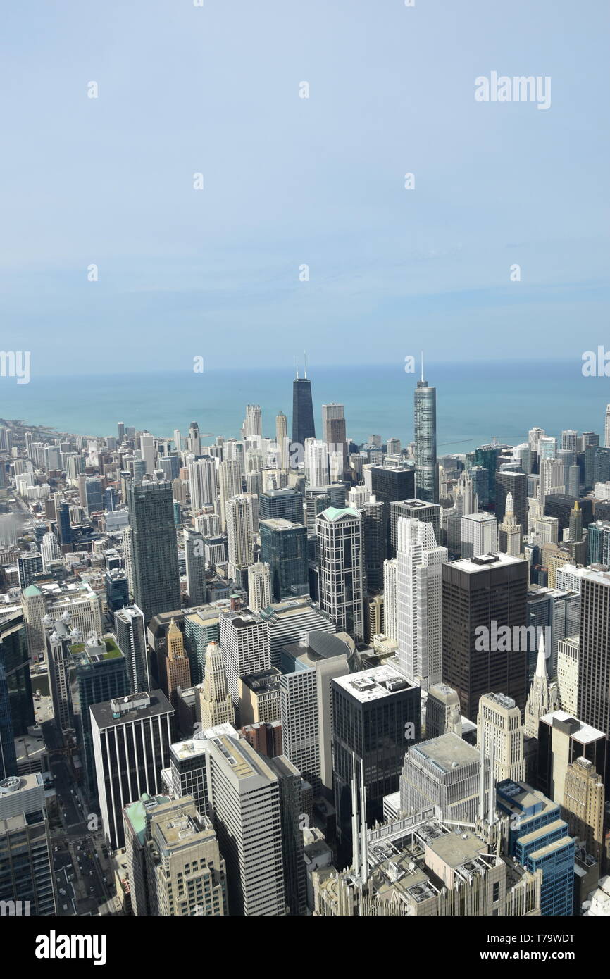 The view of Chicago from atop the Willis Tower, central Loop, Chicago ...