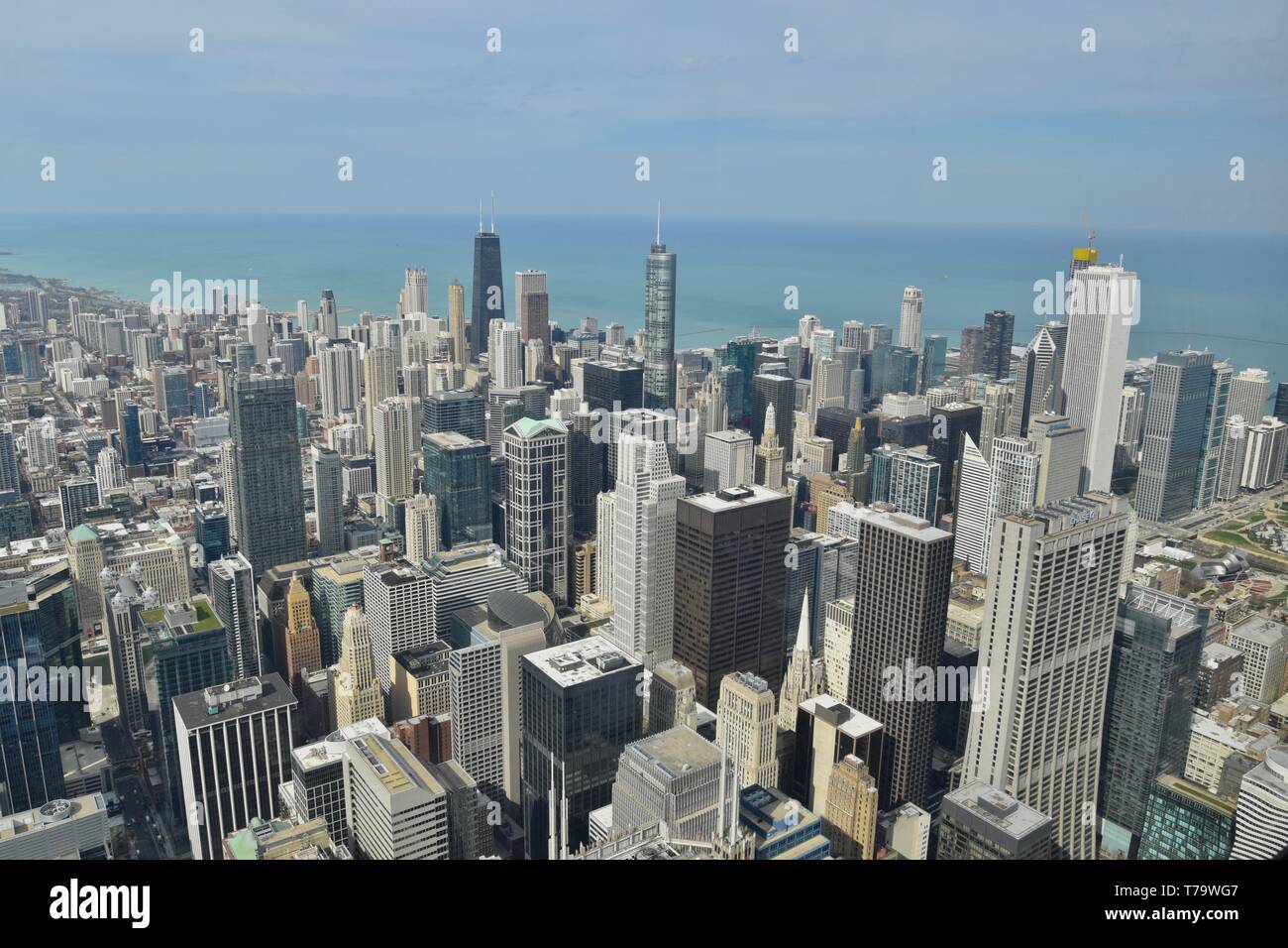 The view of Chicago from atop the Willis Tower, central Loop, Chicago ...